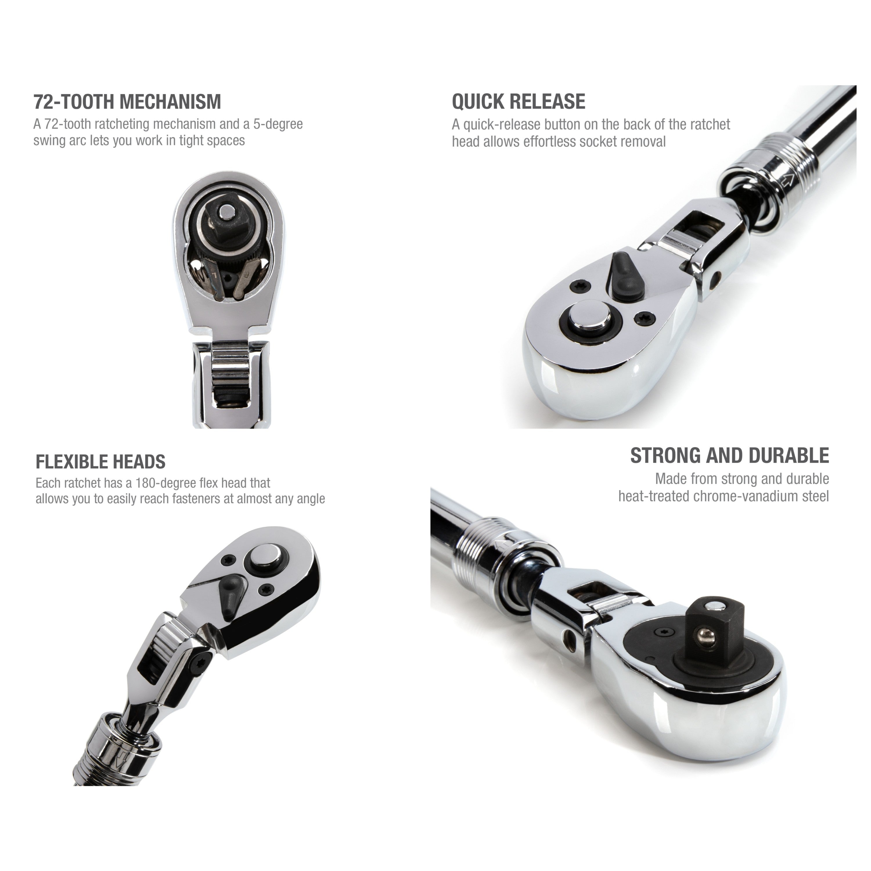 Extendable Flex-Head Ratchet 3-piece Set – Steelman Tools