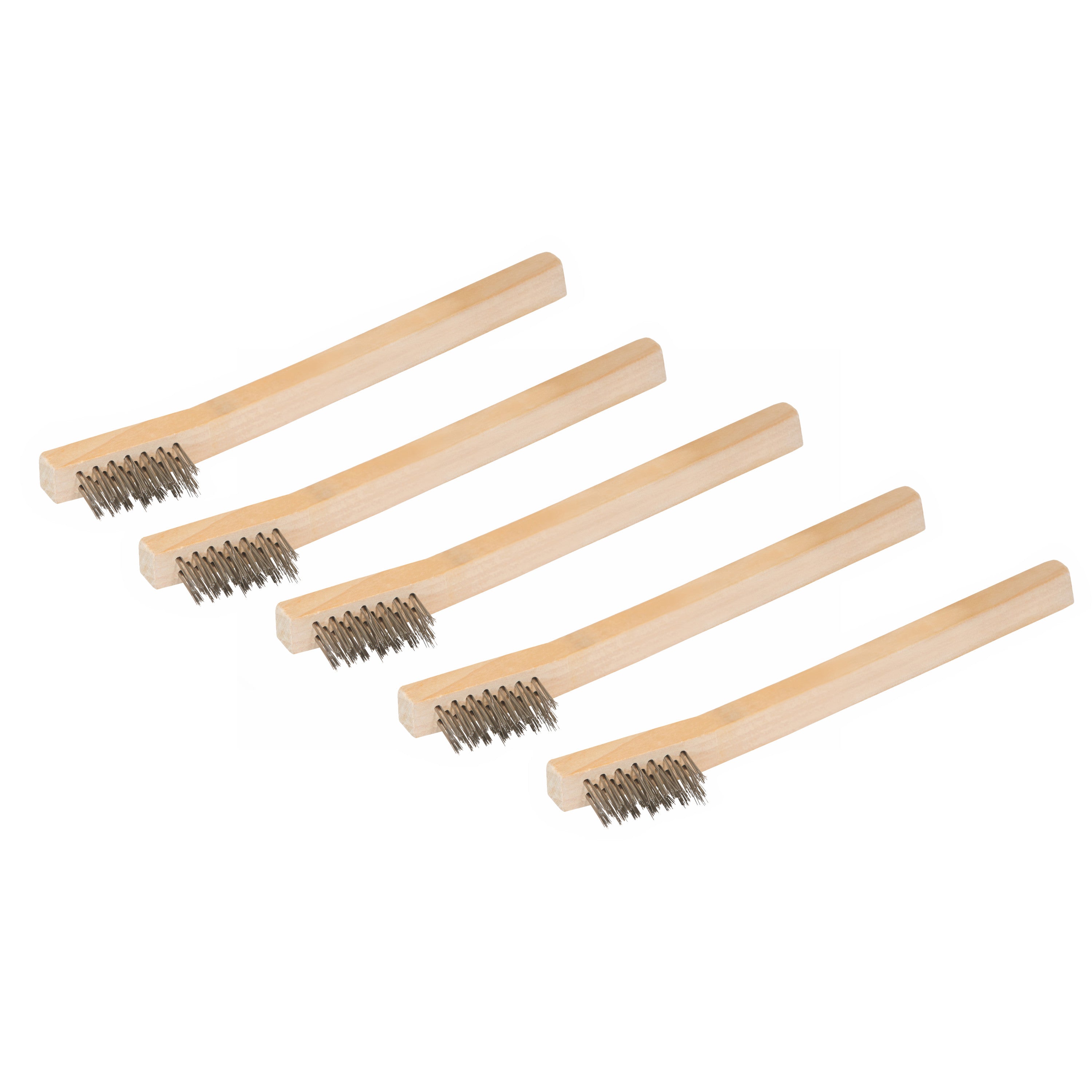 Stainless Steel 800-Bristle Count Wire Brush with Wood Handle, 5-Pack ...