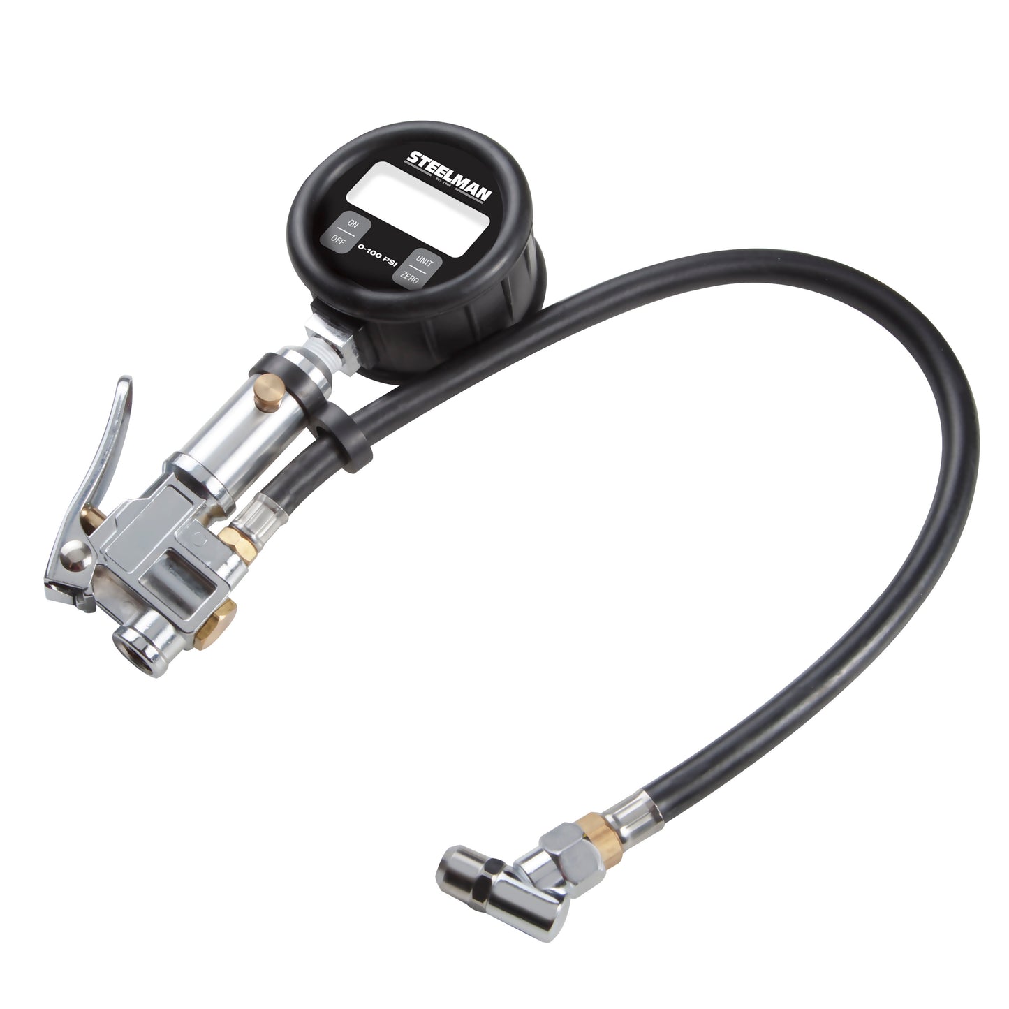 0-100 PSI Digital Gauge Inflator with 18-Inch Whip Hose – Steelman Tools