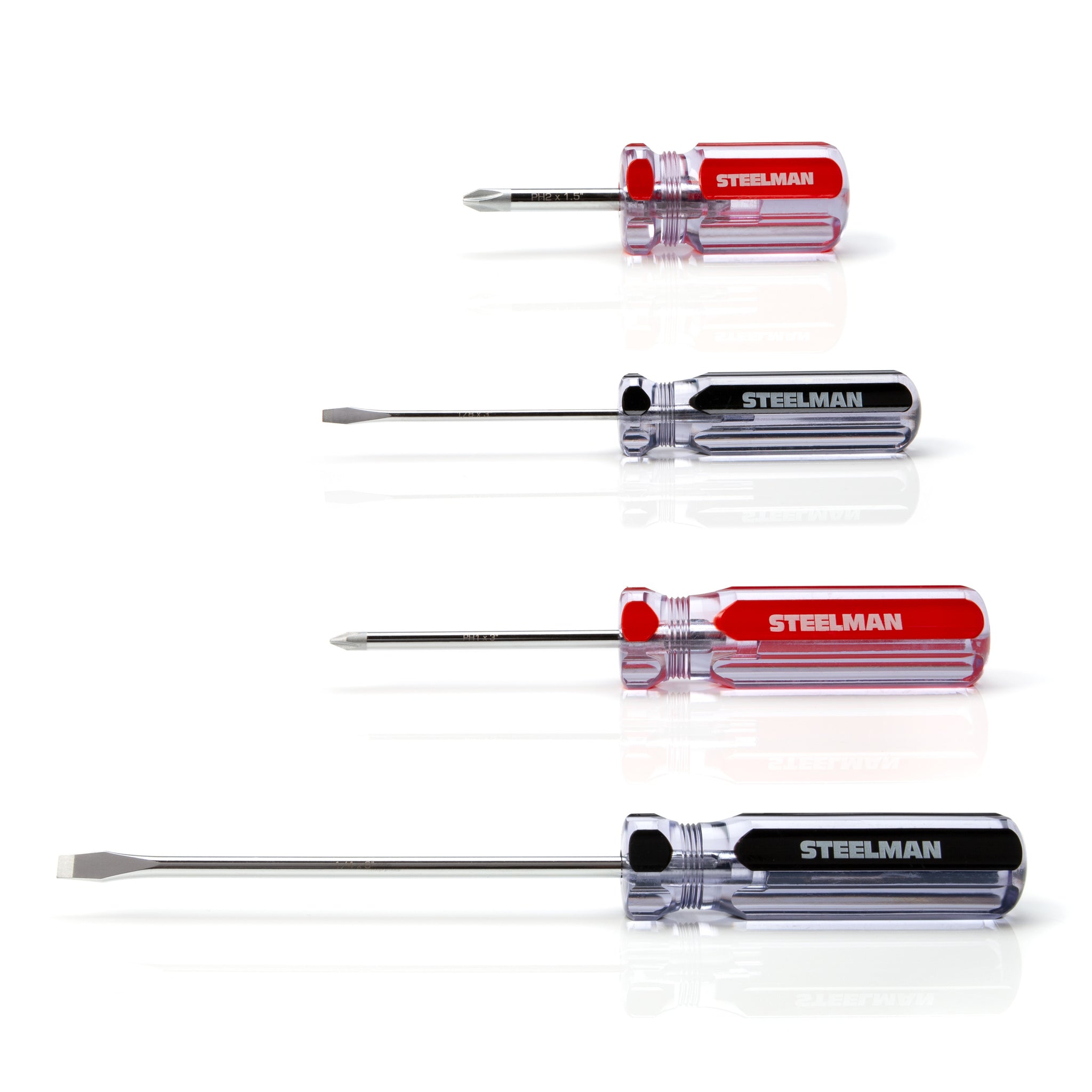 Steelman 16-Piece Clear Handle Slotted And Phillips Head Screwdriver ...