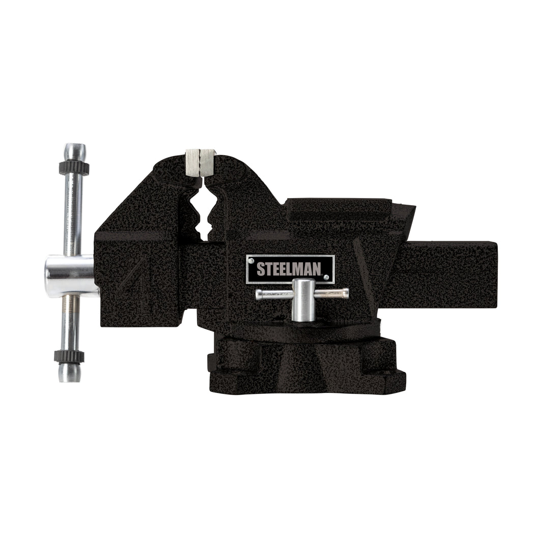 Steelman 4-Inch Bench Vise With 360-Degree Swivel Base, Serrated Steel ...