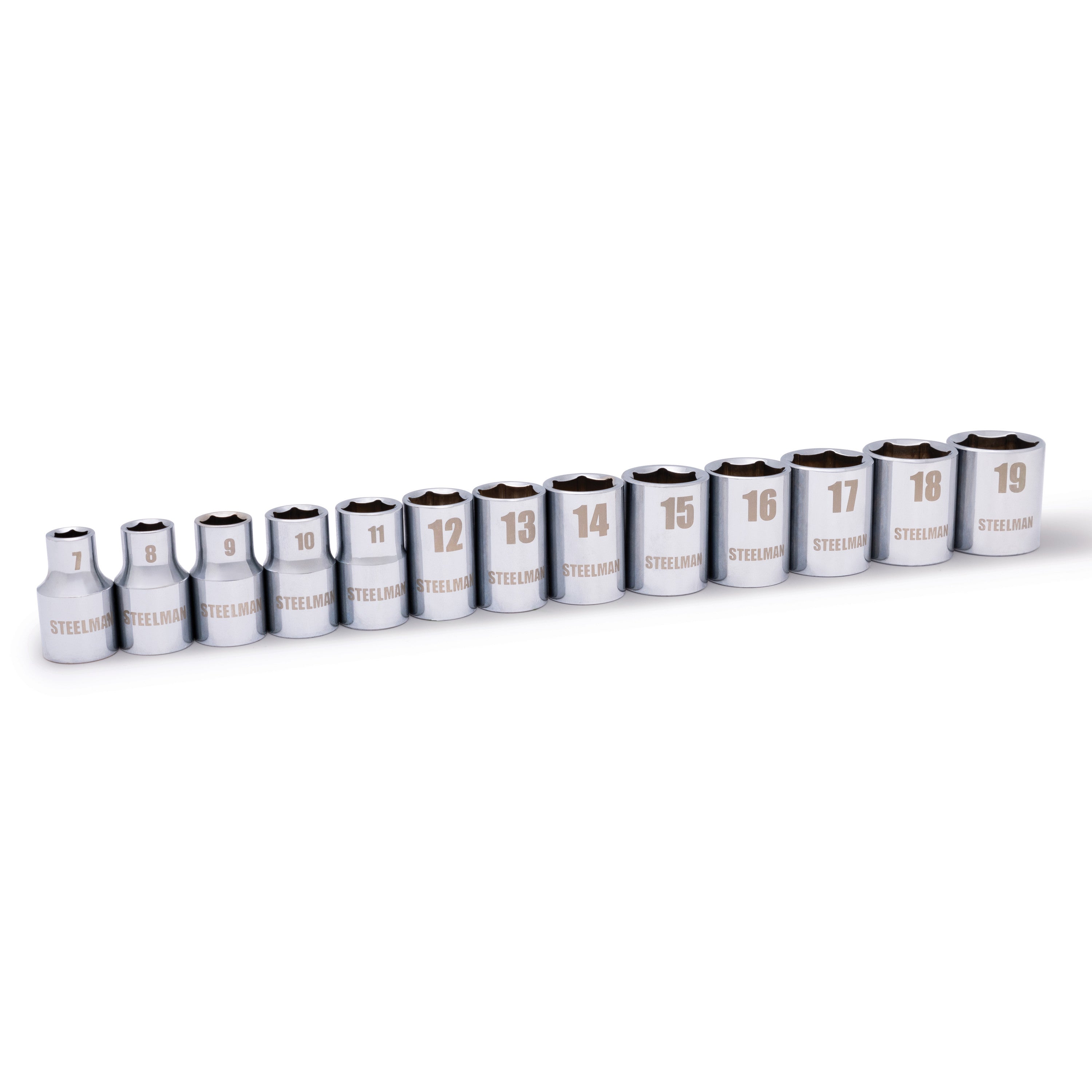 13-Piece 3/8-inch Drive Shallow Depth 6-Point Metric Chrome Socket Set ...