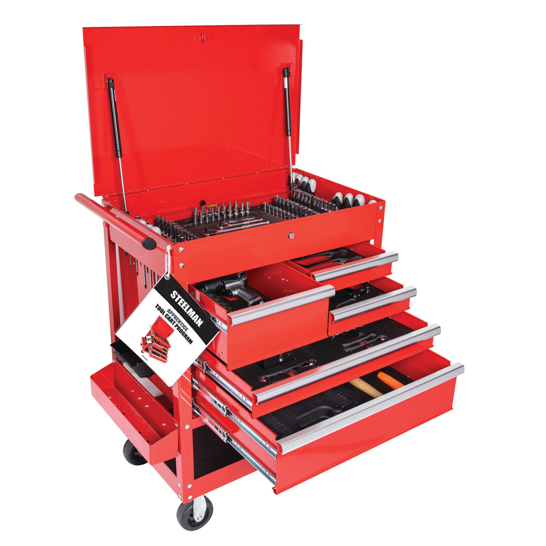 234-Piece Apprentice Automotive Technician 5-Drawer Tool Cart with ...
