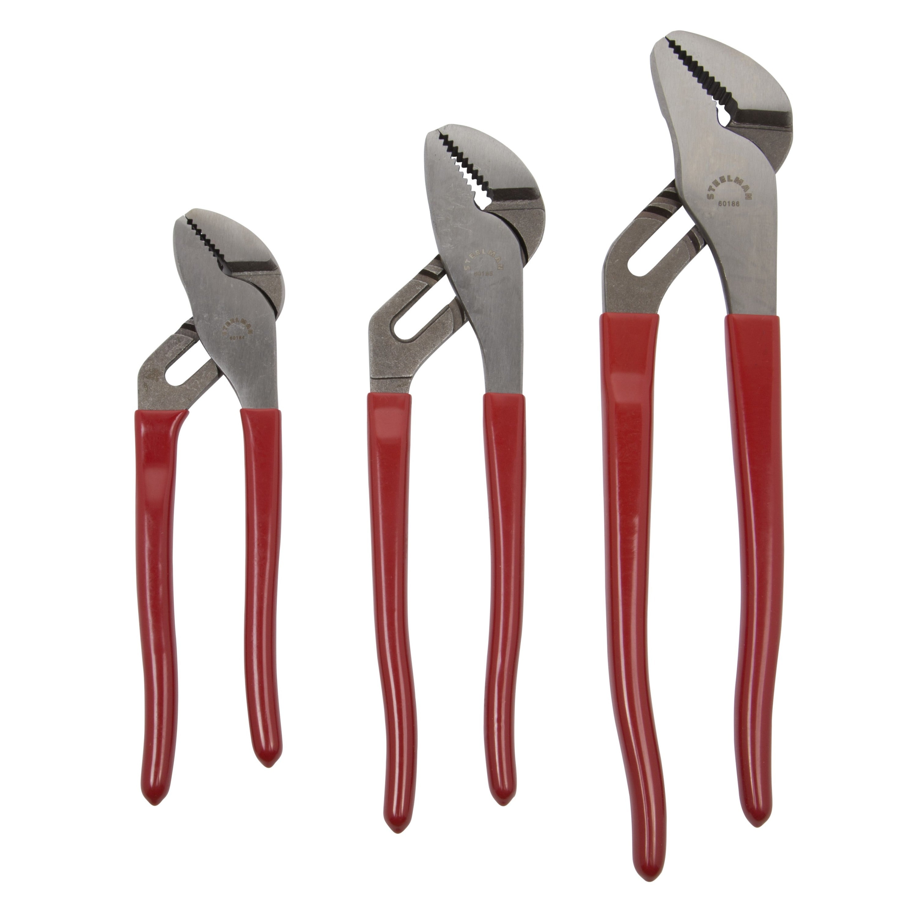 Steelman 3-Piece Groove Joint Pliers Set With Plastisol Dipped Grips, 8 ...